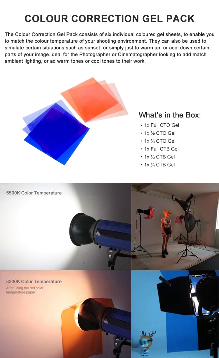 Colour Correction Gel Pack CGK-02 - Fotobestway - China Studio ODM Factory